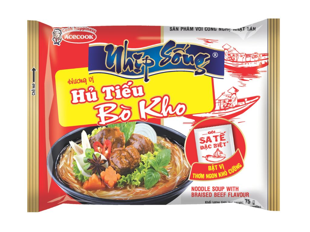 Thùng 30 gói mì sa tế Miliket giấy vàng 75g - Hải Minh Mart